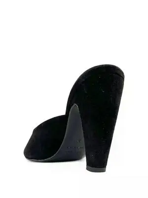 GIABORGHINI Edmonde Suede Peep-toe Sandals - Black