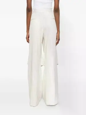 ANIYE BY Pinstriped Wide Leg Trousers - Neutrals