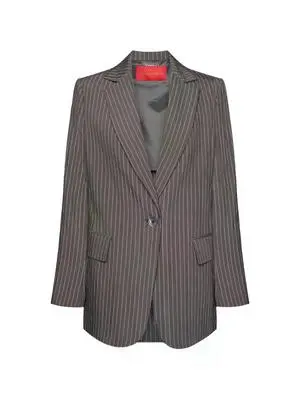 ELENA MIRÒ Pinstripe Crinkled Blazer