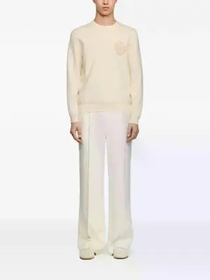 Sandro Crochet Flower Knit Sweatshirt