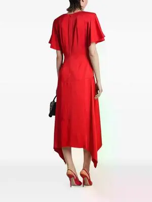 Stella McCartney V-neck Asymmetric Dress - Red