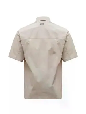 MSGM Zip-pocket Logo-print Cotton Shirt