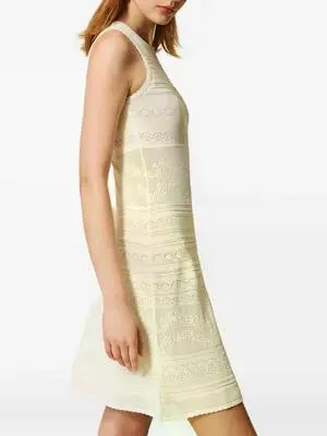 TWINSET Short Floral Knit Dress - Neutrals