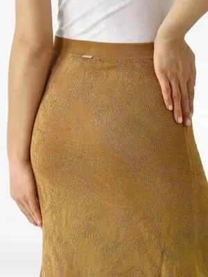 TWINSET Floral-jacquard Knit Skirt - Neutrals