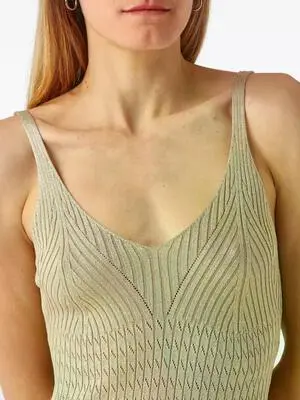 TWINSET Ribbed-knit Metallic Dress - Neutrals
