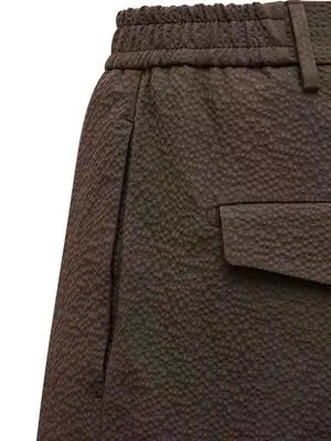 Tagliatore Seersucker-textured Pleated Trousers