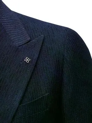 Tagliatore Double-breasted Textured Blazer - Blue