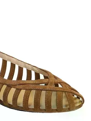 ANNA F. Cage-strap Suede Sandals - Brown