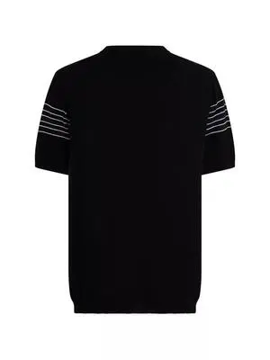 ROBERTO COLLINA Stripe-pattern Short-sleeve T-shirt - Black