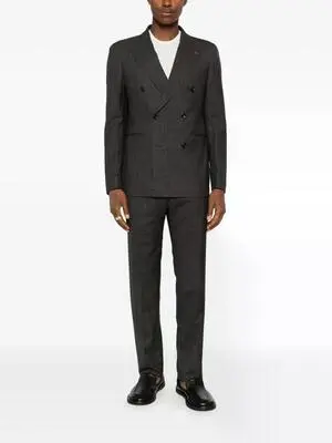 Tagliatore Check-pattern Double-breasted Suit - Grey