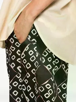 YAVI Geometric-pattern Trousers
