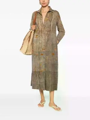 YAVI Striped Abstract-print Dress