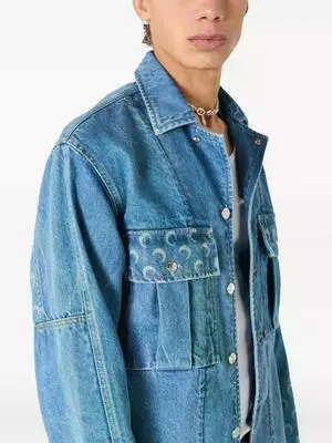 MARINE SERRE Paneled Moon-print Denim Jacket