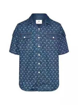 MARINE SERRE Moon-pattern Denim Shirt