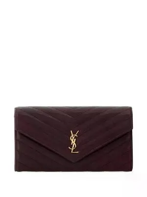 Saint Laurent Cassandre Chevron-quilted Wallet - Red