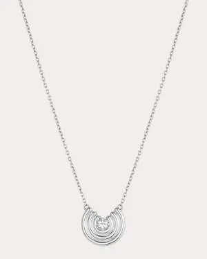 PARKFORD White Sapphire Petite Revival Pendant Necklace - Silver