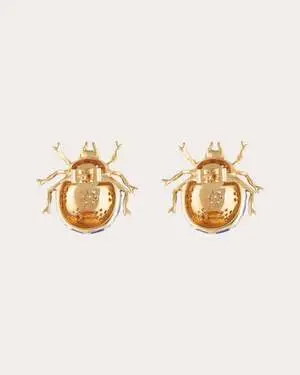 NELLY ROJAS Sapphire & Diamond Fauna Ladybug Stud Earrings