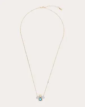 NELLY ROJAS Diamond And Topaz Bee Pendant Necklace