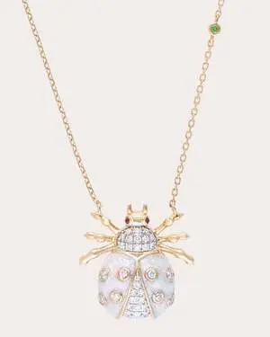 NELLY ROJAS Diamond And 18k Gold Ladybug Pendant Necklace - Pearl