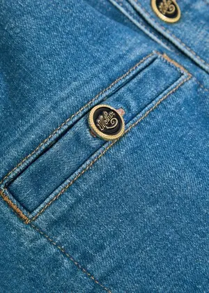 MOTHER The Stashed Picky Stretch-denim Jacket - Blue