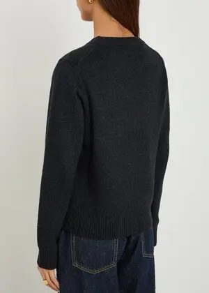 GANNI Logo Intarsia Wool-blend Jumper - Black