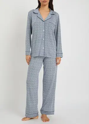 Eberjey Gisele Printed Jersey Pyjama Set - Navy
