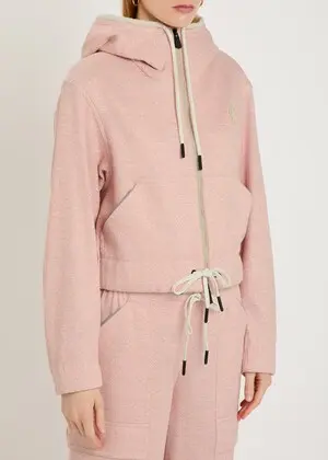 Moncler Logo-appliquéd Hooded Linen-blend Sweatshirt