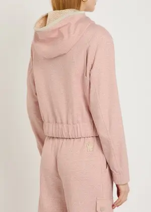 Moncler Logo-appliquéd Hooded Linen-blend Sweatshirt