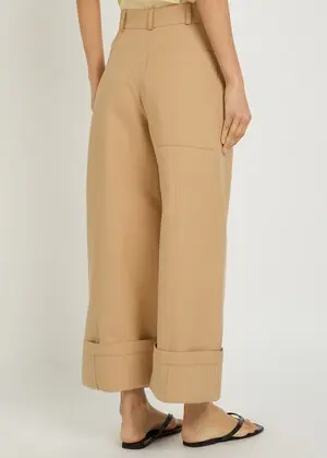 Another Tomorrow Turn-up Cuff Wide-leg Trousers