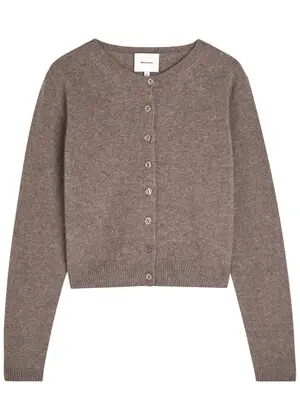 REFORMATION Clara Cashmere Cardigan - Light Brown