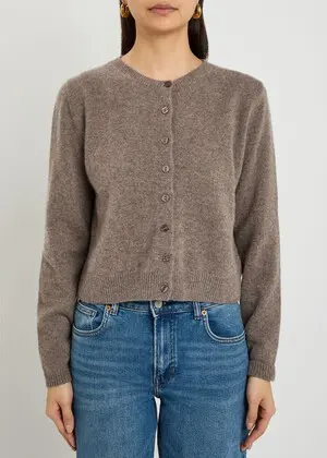 REFORMATION Clara Cashmere Cardigan - Light Brown