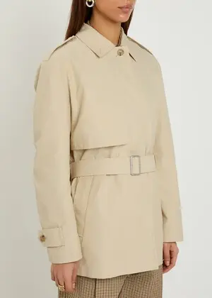 Vince Belted Cotton-blend Poplin Trench Jacket - Yellow