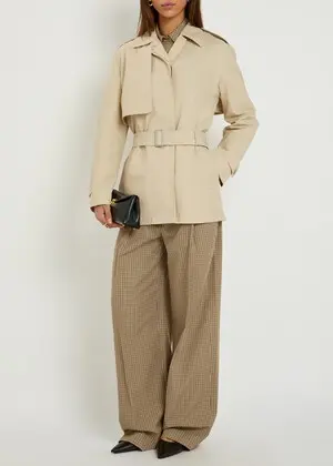 Vince Belted Cotton-blend Poplin Trench Jacket - Yellow