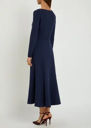 Roland Mouret Belted Wool Midi Dress