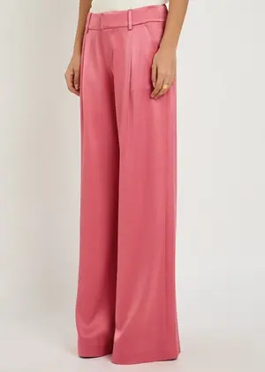 Alice + Olivia Eric Wide-leg Satin Trousers