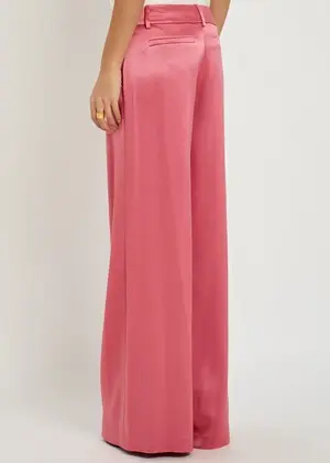 Alice + Olivia Eric Wide-leg Satin Trousers