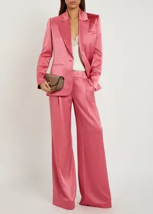 Alice + Olivia Eric Wide-leg Satin Trousers