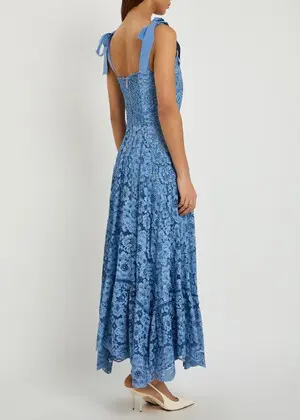 Alice + Olivia Rosalee Guipure-lace Midi Dress - Indigo