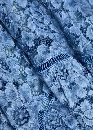 Alice + Olivia Rosalee Guipure-lace Midi Dress - Indigo
