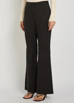 Vince Flared-leg Stretch-cotton Trousers