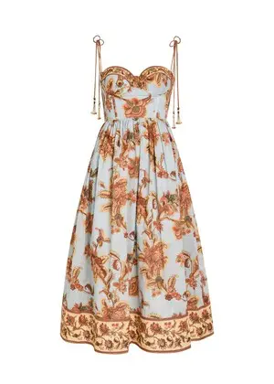 Zimmermann Aster Corset Midi Dress - Blue
