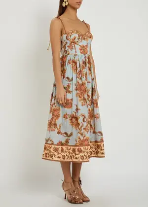 Zimmermann Aster Corset Midi Dress - Blue