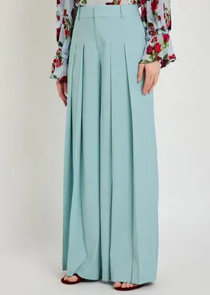 Alice + Olivia Blaire Pleated Wide-leg Trousers - Blue