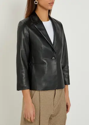 Vince Shrunken Leather Blazer