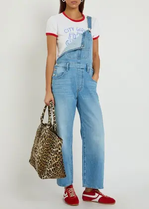 MOTHER The Half-pipe Denim Overalls - Blue