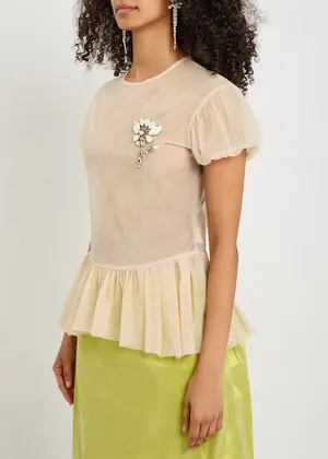 Simone Rocha Ballet Embellished Chiffon Blouse