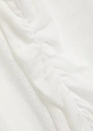 AKYN Ruched Sheer Fine-knit Top