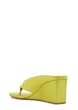 Alaïa 75 Satin Wedge Mules - Green