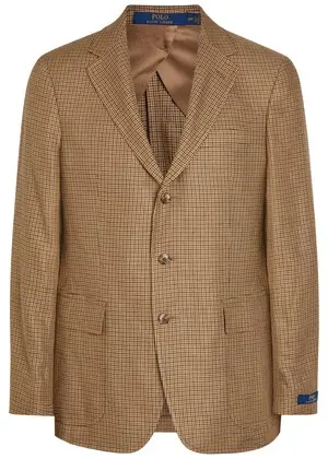 Polo Ralph Lauren Houndstooth Linen-blend Blazer