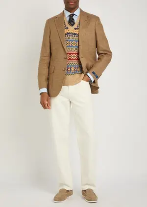 Polo Ralph Lauren Houndstooth Linen-blend Blazer